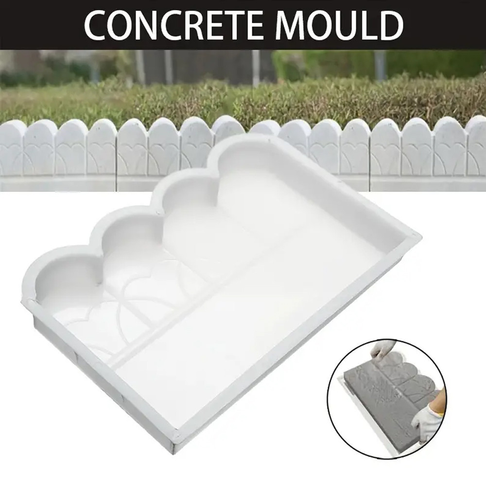 Garden Edging Fence Concrete Molds Reusable DIY Paving Brick Decorative ...