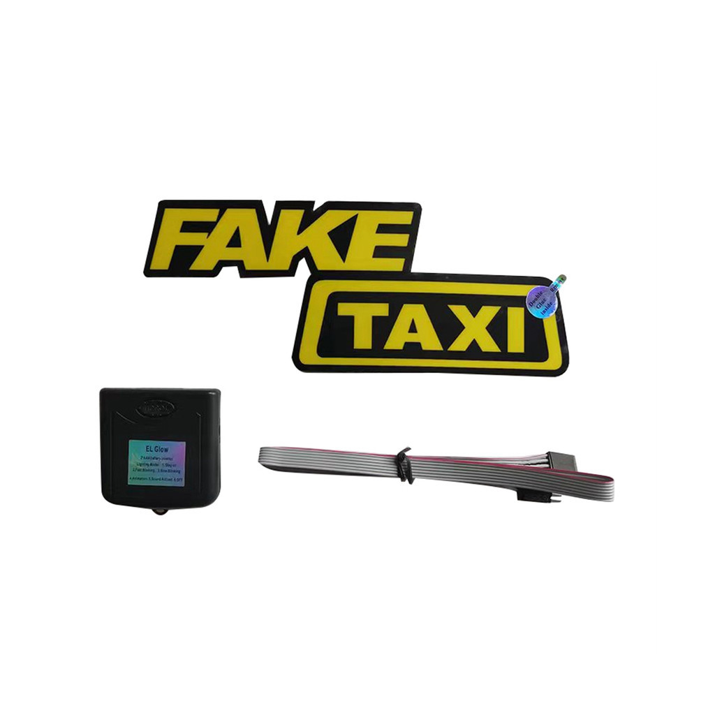 ⚡Funny Taxi Window Car Sticker Light Emitting Racing Car Glow Panel ...