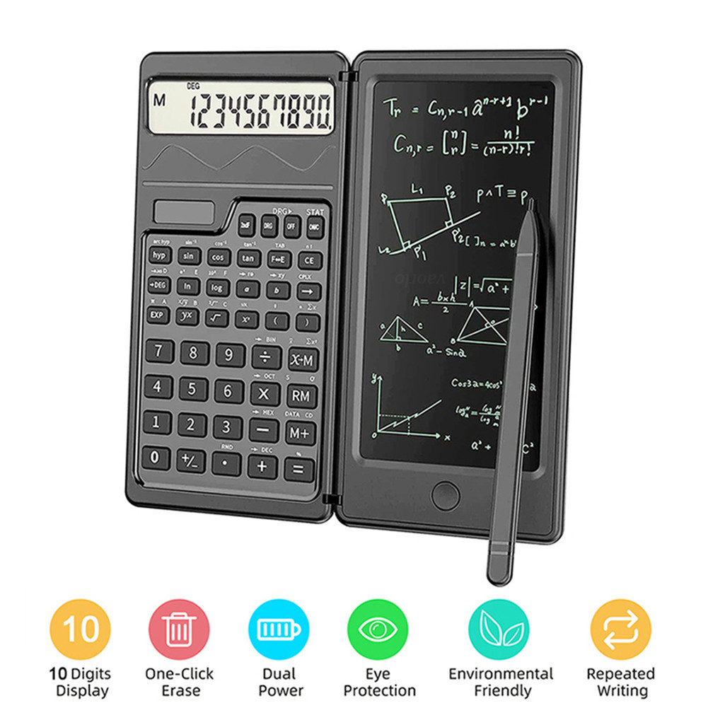 ~Solar Foldable Scientific Calculators With 6inch LCD Writing Tablet ...