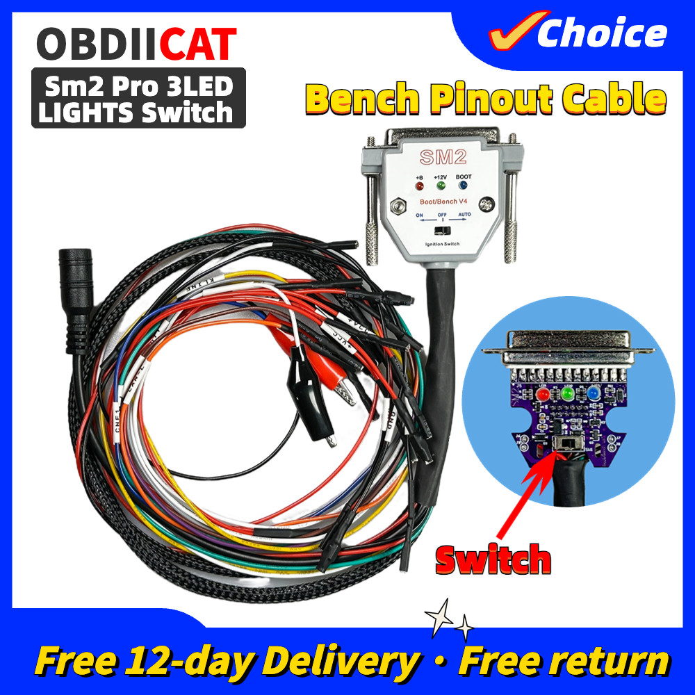 ♠SM2 PRO 3LED LIGHTS Switch Bench Cable ECU Bench Pinout Cable For ...