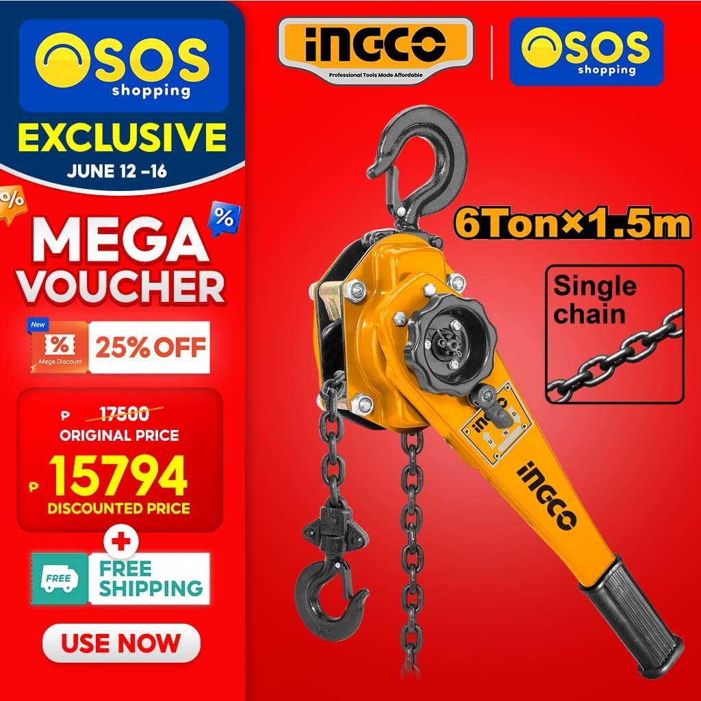 INGCO Heavy Duty Professional line 6000kg | 6Tons Lever Key/Lever Block ...