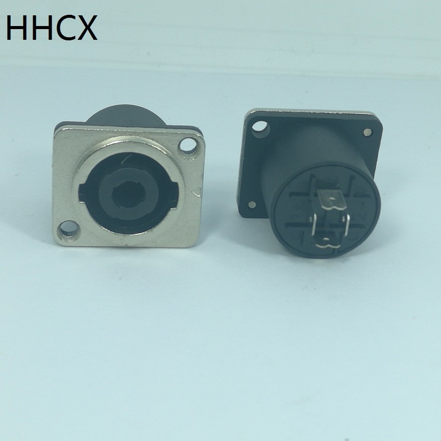 ☭2PCS/LOT Metal Panel 4 Pin Speak-on Female Jack Audio CANNON Socket ...