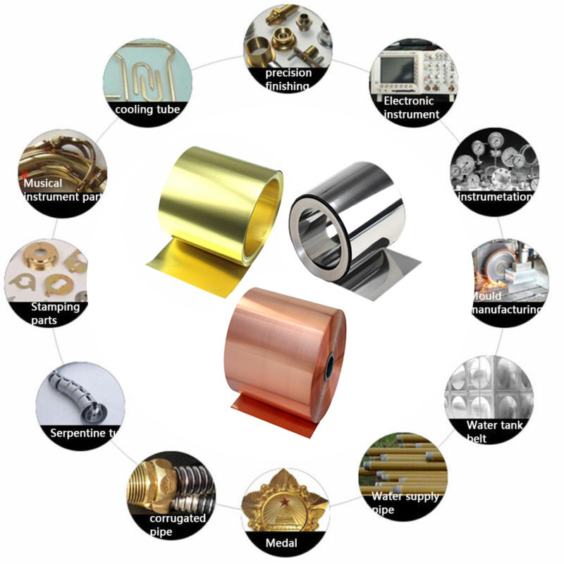 ☽1M 99.99% Pure Red Copper Metal Sheet Stainless Steel Foil Plate Brass ...