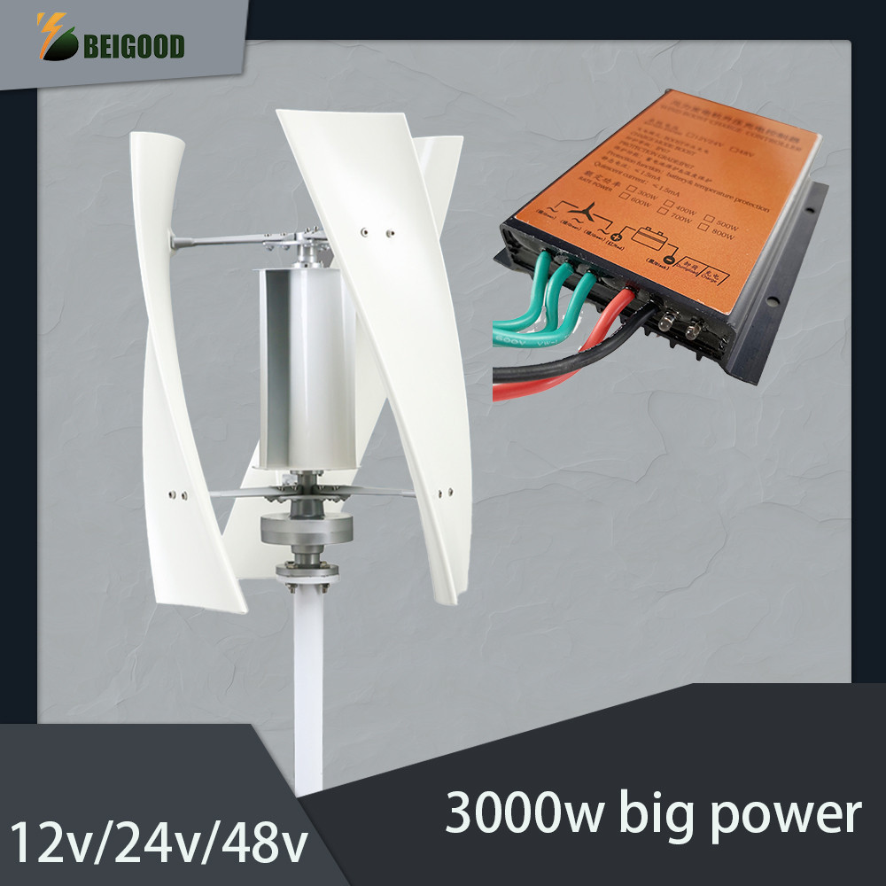 Home Use 2000w3000w 3 Blades Low Rpm Wind Turbine Generator Free Energy ...