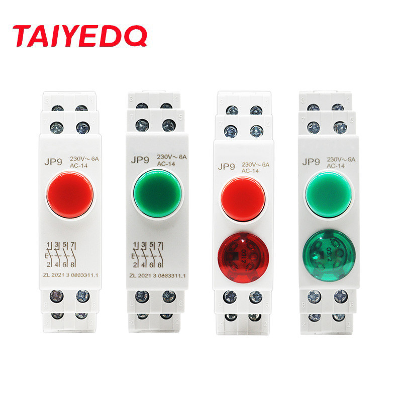 1PC LED Signal Lamp JP9 Series AC/DC 230V 24V Pilot Lights Din Rail Mount Indication Light Red 유 ...