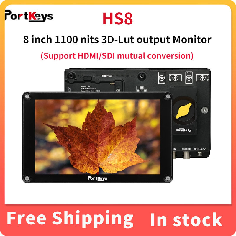 Portkeys HS8 8 inch 1100nit 3G-SDI 3D LUT Output 4K HDMI 3G SDI Monitor ...