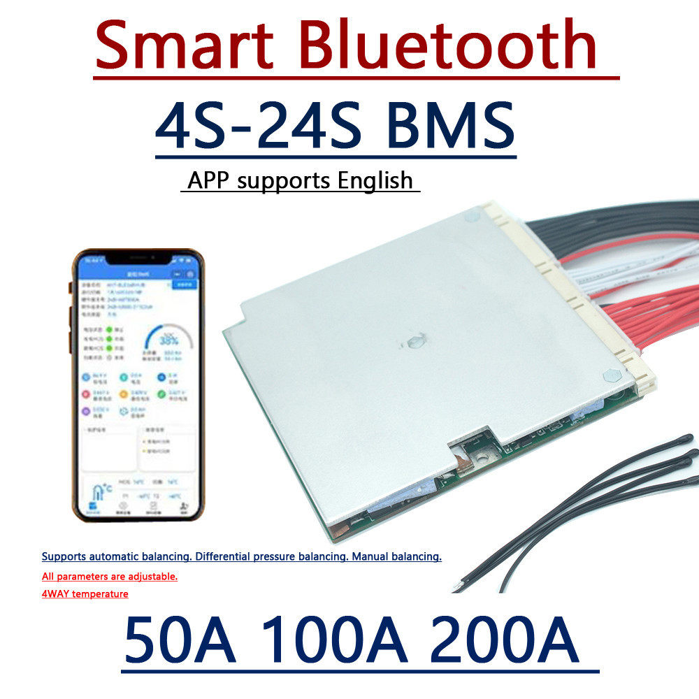☮Bluetooth Smart 4S~ 24S BMS 100A 200A LifePo4 Li-ion Lithium LTO ...