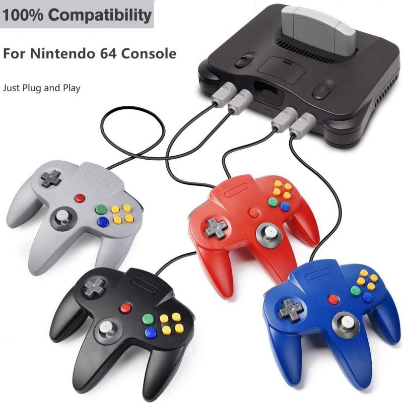 ♚2 Pack Classic Wired N64 Controller Retro Games 64-bit Gamepad ...