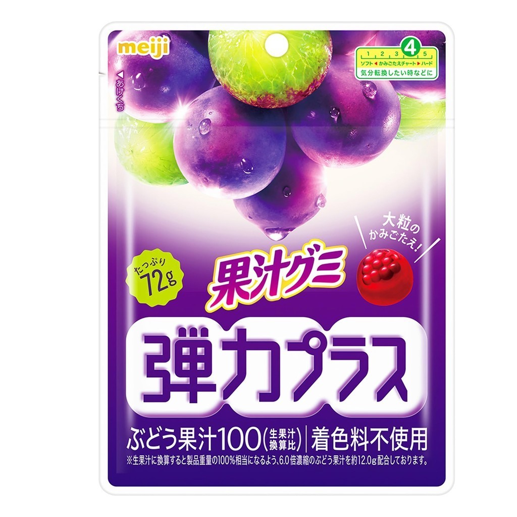 [JAPAN direct delivery] Meiji fruit juice gummy elasticity plus grape 72g x 7 pieces | Shopee ...
