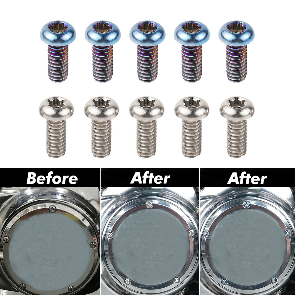 ~Titanium Derby Cover Screw Bolts for Harley Dyna Fat Bob Softail Fat ...