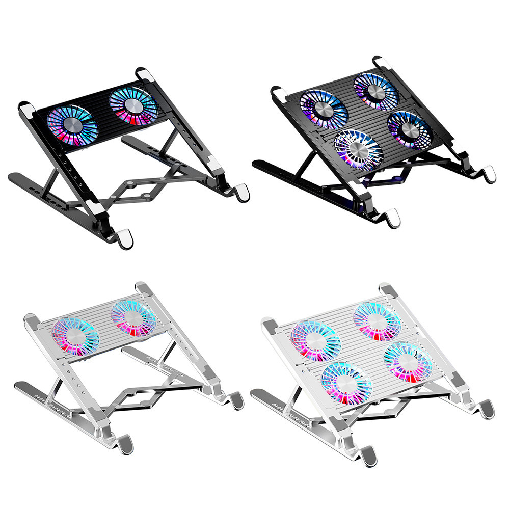 ♡Laptop Cooling Fan with 2/4 Fans Foldable Gaming Laptop Cooler Fan RGB ...