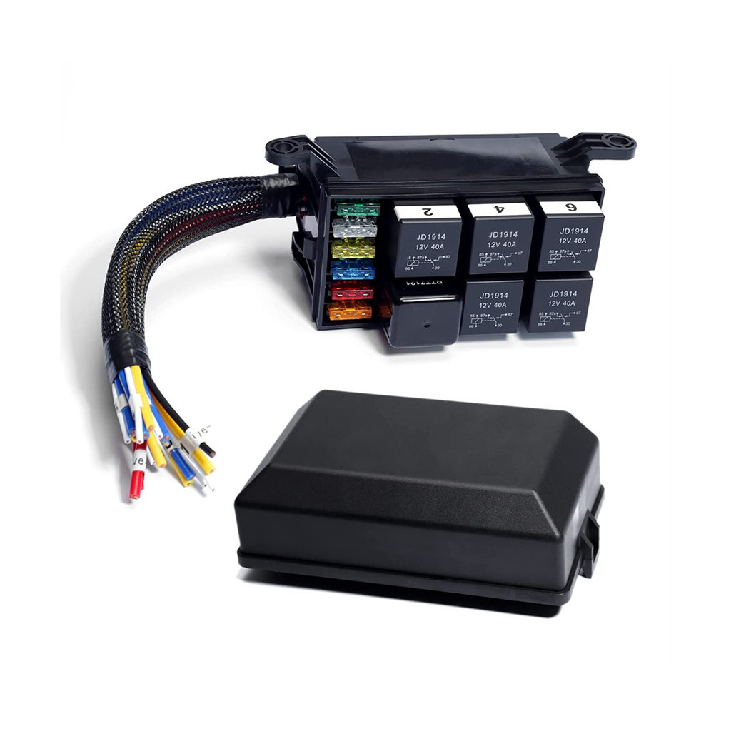 12V Relay Fuse Box Prewired Relay Box Automotive with 5Pcs 5Pin Relays ...