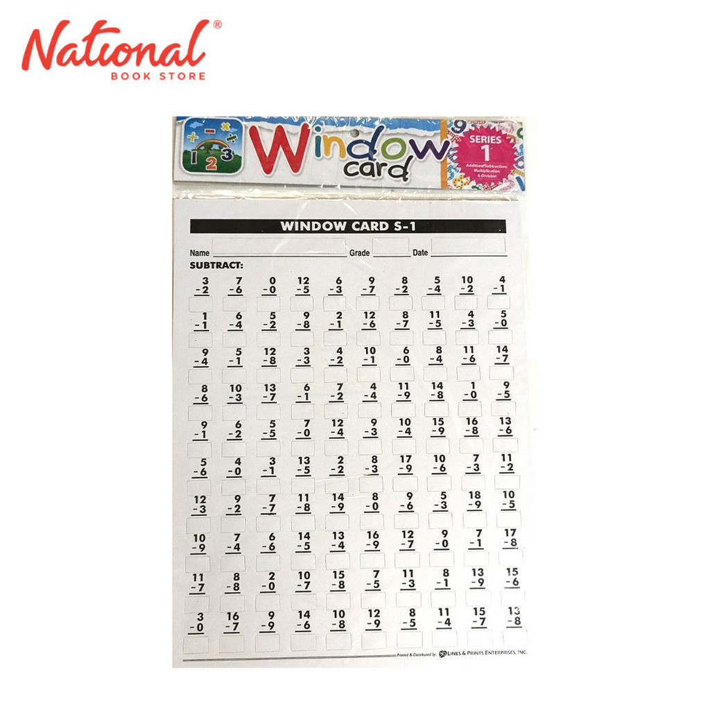 Window Card Series 1 (Subtraction) - Charts & Posters | Shopee Philippines
