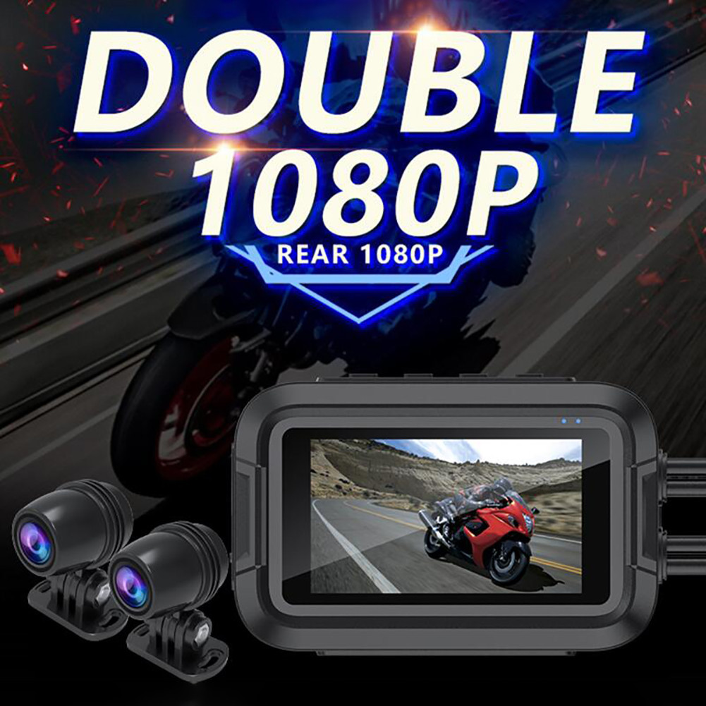 Full Body Waterproof Motorcycle DVR Dash Cam WiFi GPS Dual HD 1080P ...