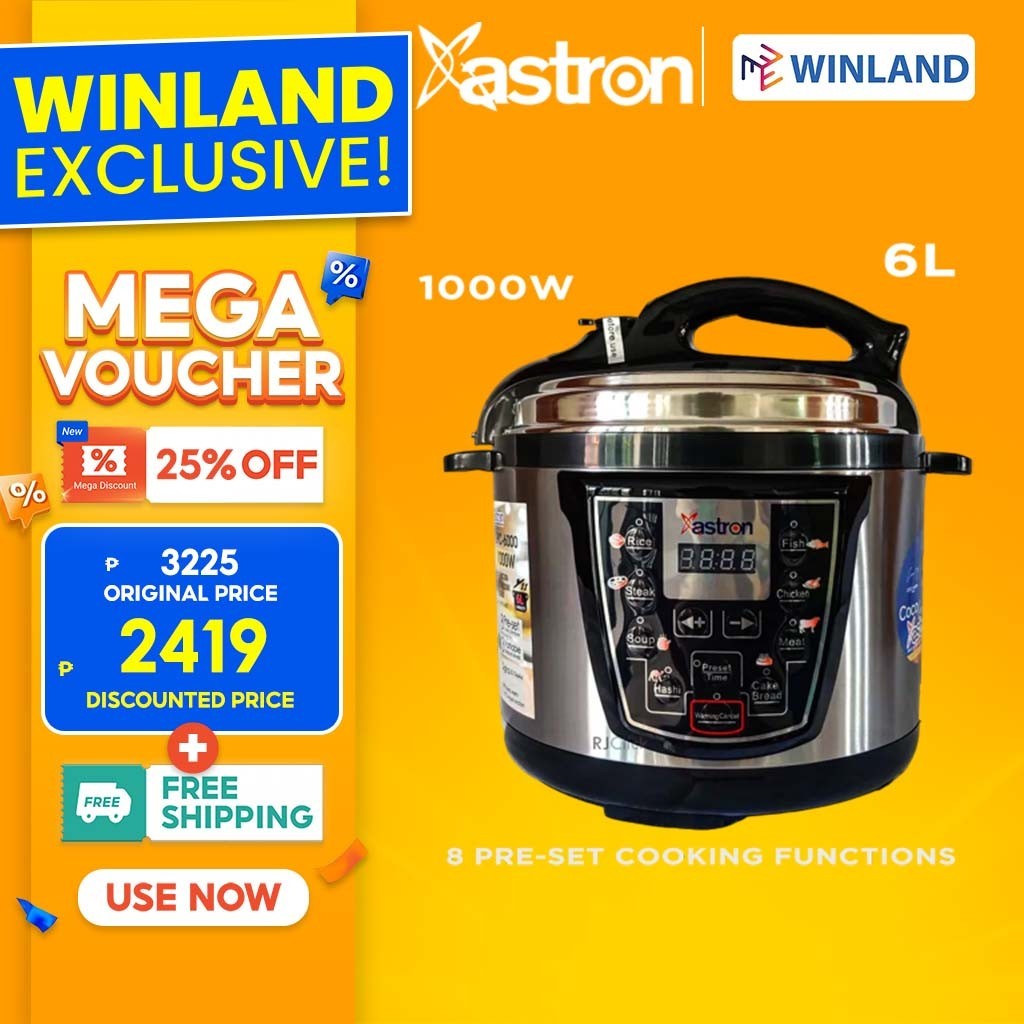 Astron by Winland Multi-Function 6 Liter Electric Pressure Cooker ...