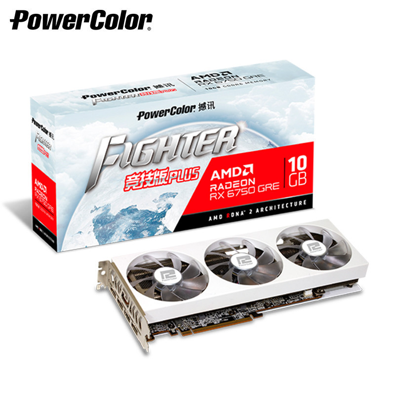 ☭PowerColor Graphics Card Fighter Plus AMD RX 6750 GRE 10GB GDDR6 ⚡u ...