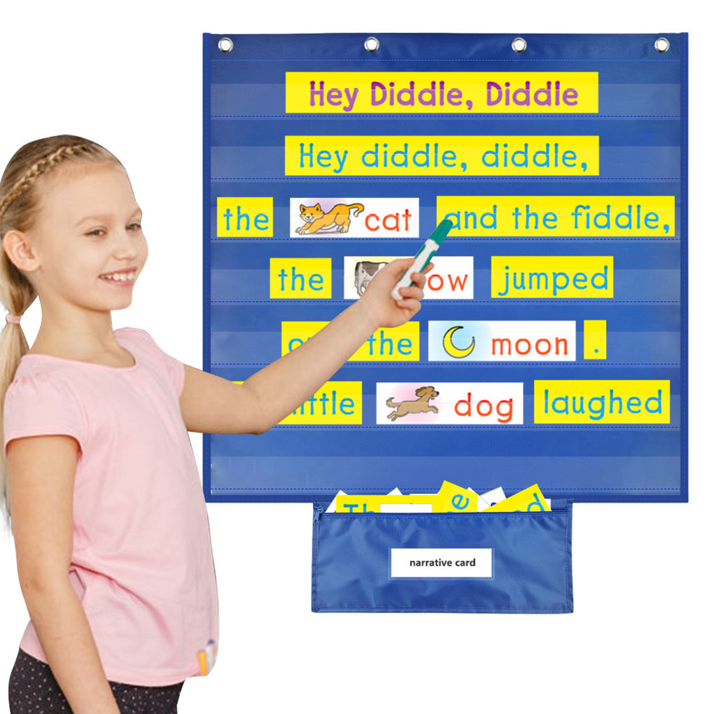 Calendar Pocket Chart Kindergarten Pocket Chart With Zippered Word Card ...