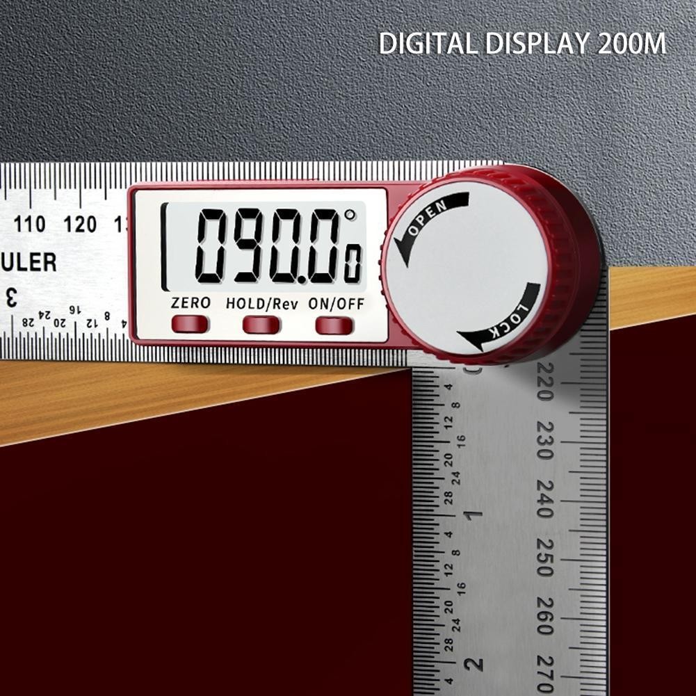 Multi-function Angle Inclinometer Ruler Stainless Steel Angle Gauge Digital Electron Goniometer ...