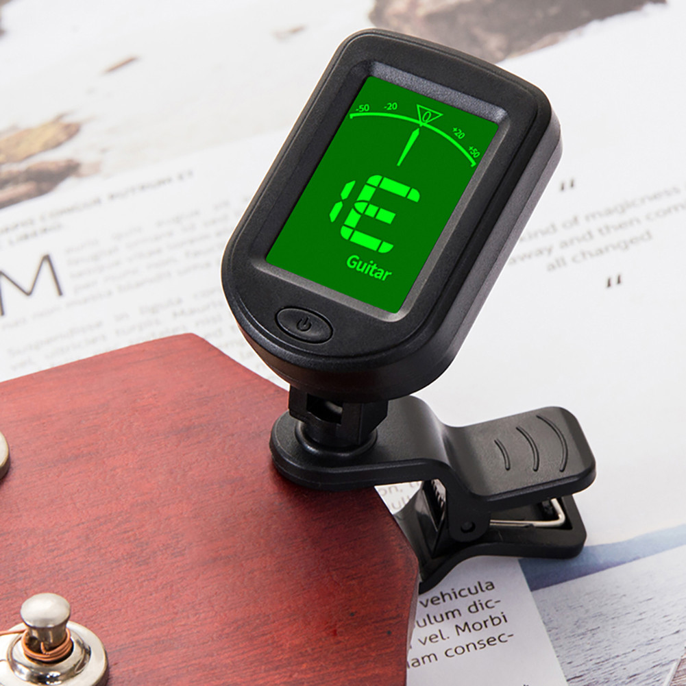 LCD Display Digital Clip-On Tone Tuner 3V Button Battery Chromatic ...