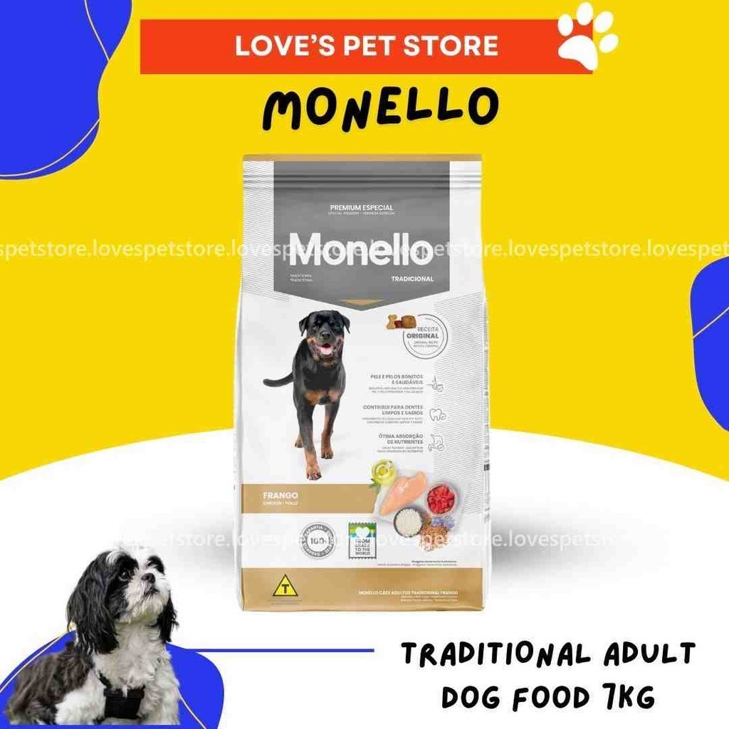 Monello Traditional Adult Dog Dry Food 7KG | Shopee Philippines