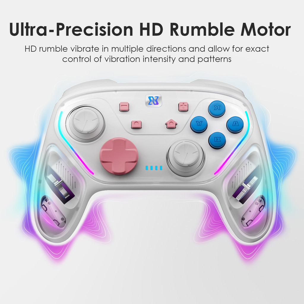 BINBOK GEMINI Feature Pro Controller for Nintendo Switch/OLED with Hall Effect Joystick 8-Way#I ...