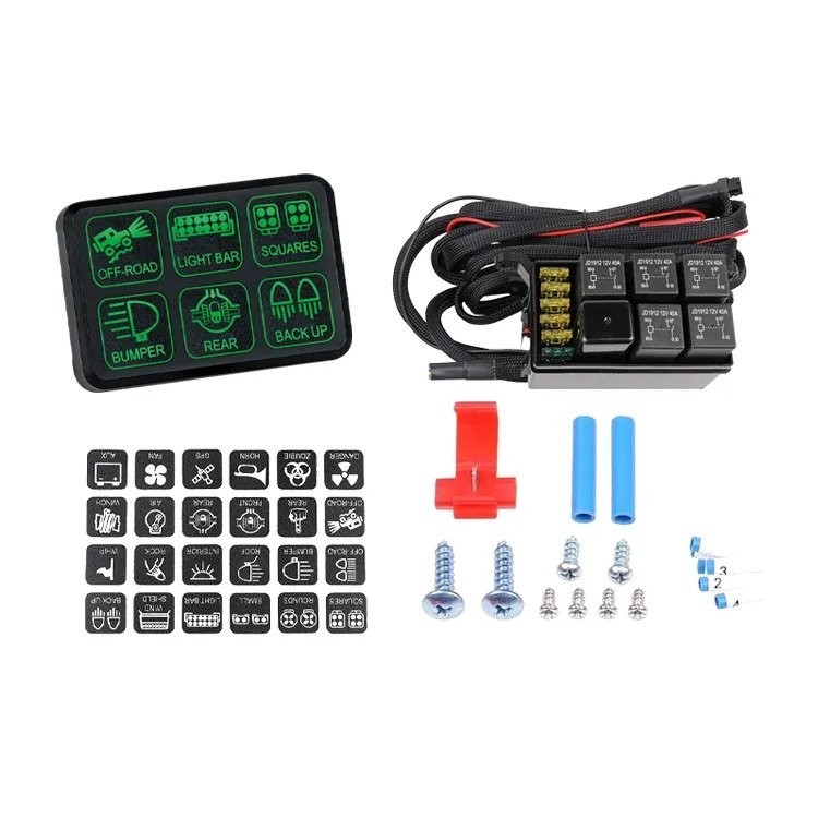 Auto Universal Car Touch Button Panel Vehicle 6 Gang Switch Panel ...