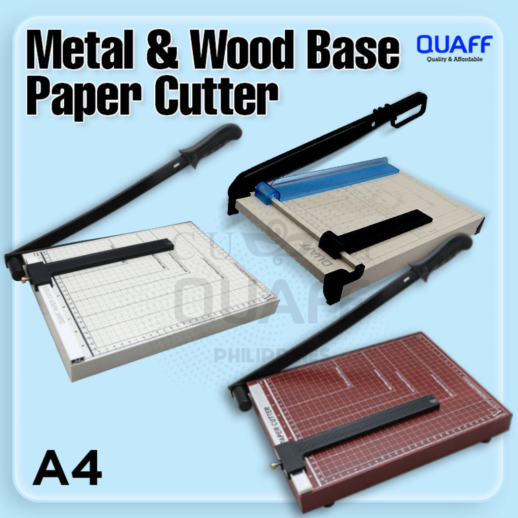 Quaff Paper Cutter Wood & Metal Base With Adjuster A4 Size | Shopee ...