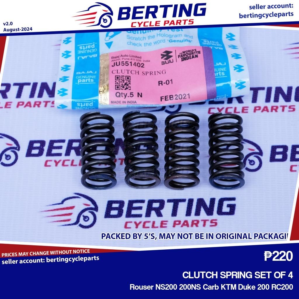 CLUTCH SPRING SET OF 4 Rouser NS200 200NS Carb KTM Duke 200 RC200 ...