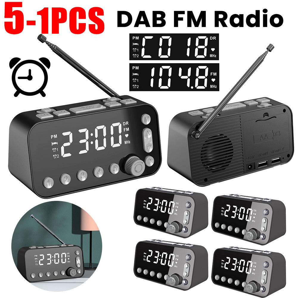 ☇1-5PCS A1 DAB FM Radio Digital Desktop Radio with Antenna Alarm Clock ...