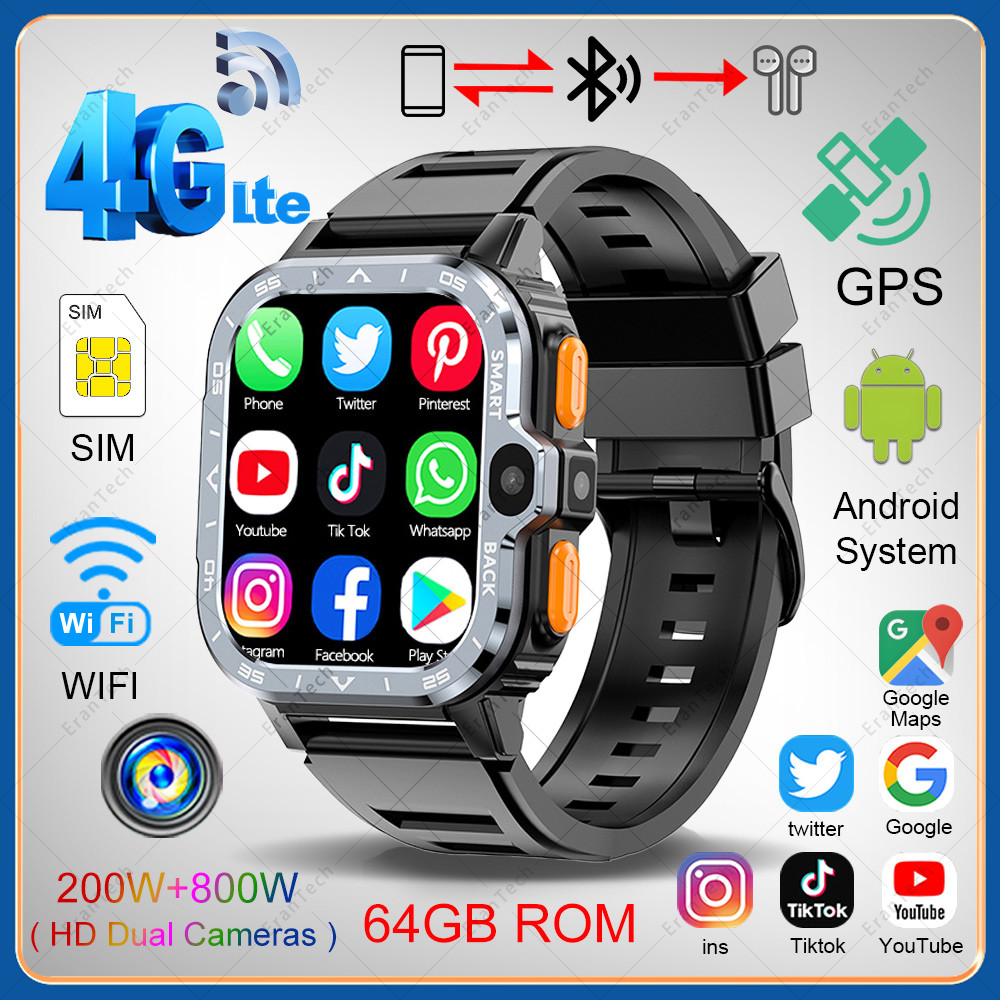 ☛4G LTE Smart Watch NFC GPS Wifi SIM Card Google Play Android ...