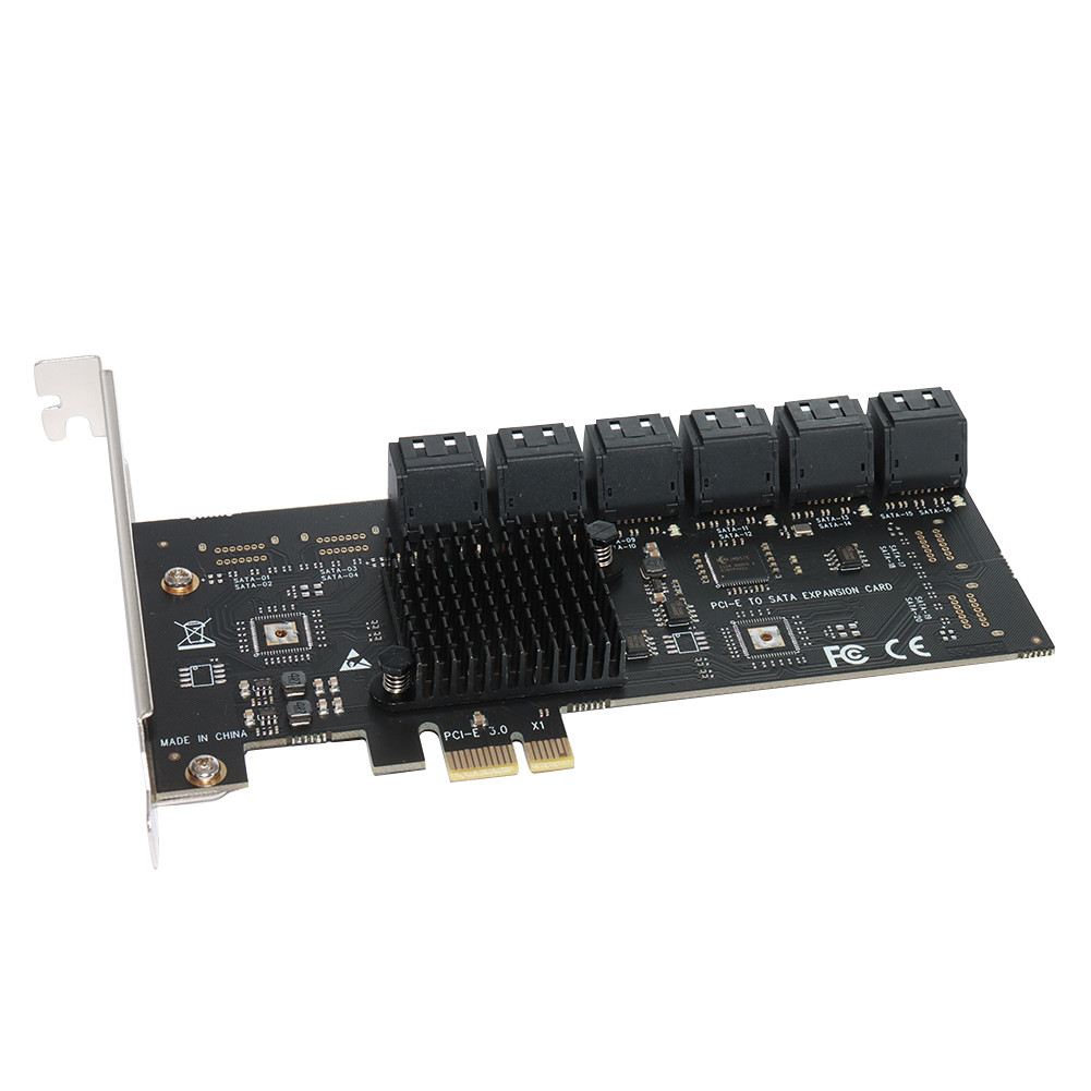 ♝PCI-E Sata Adapter PCIe to 12 Ports SATA 3 III 3.0 6 Gbps SSD Adapter ...