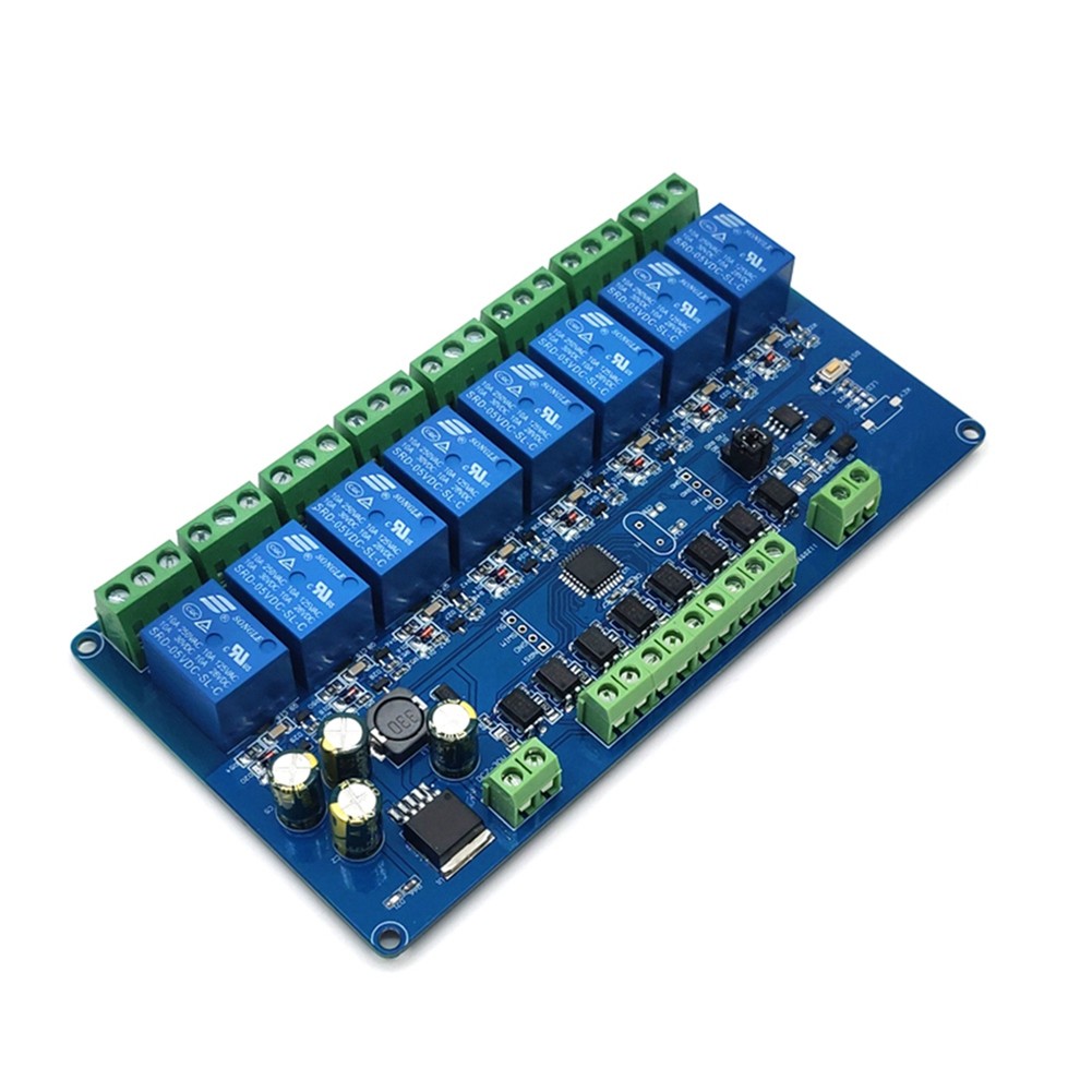 7-30V Modbus-Rtu 8 Channel Relay Module for RS485 TTL UART Relay Module Switch Board 8 Way Outp ...