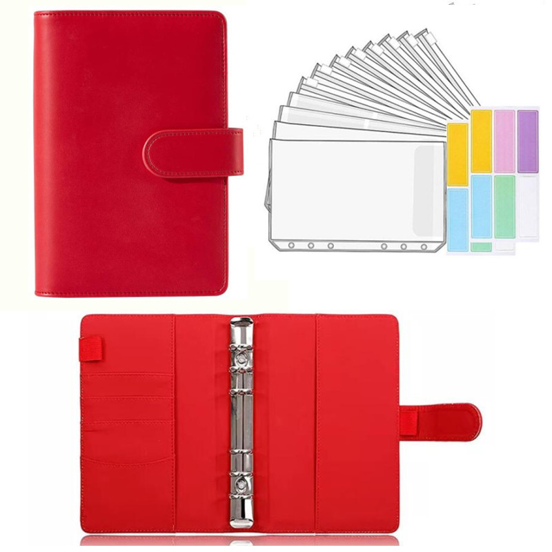A5 A6 PU Leather Binder Budget Planner Cash Envelope Wallet System With ...