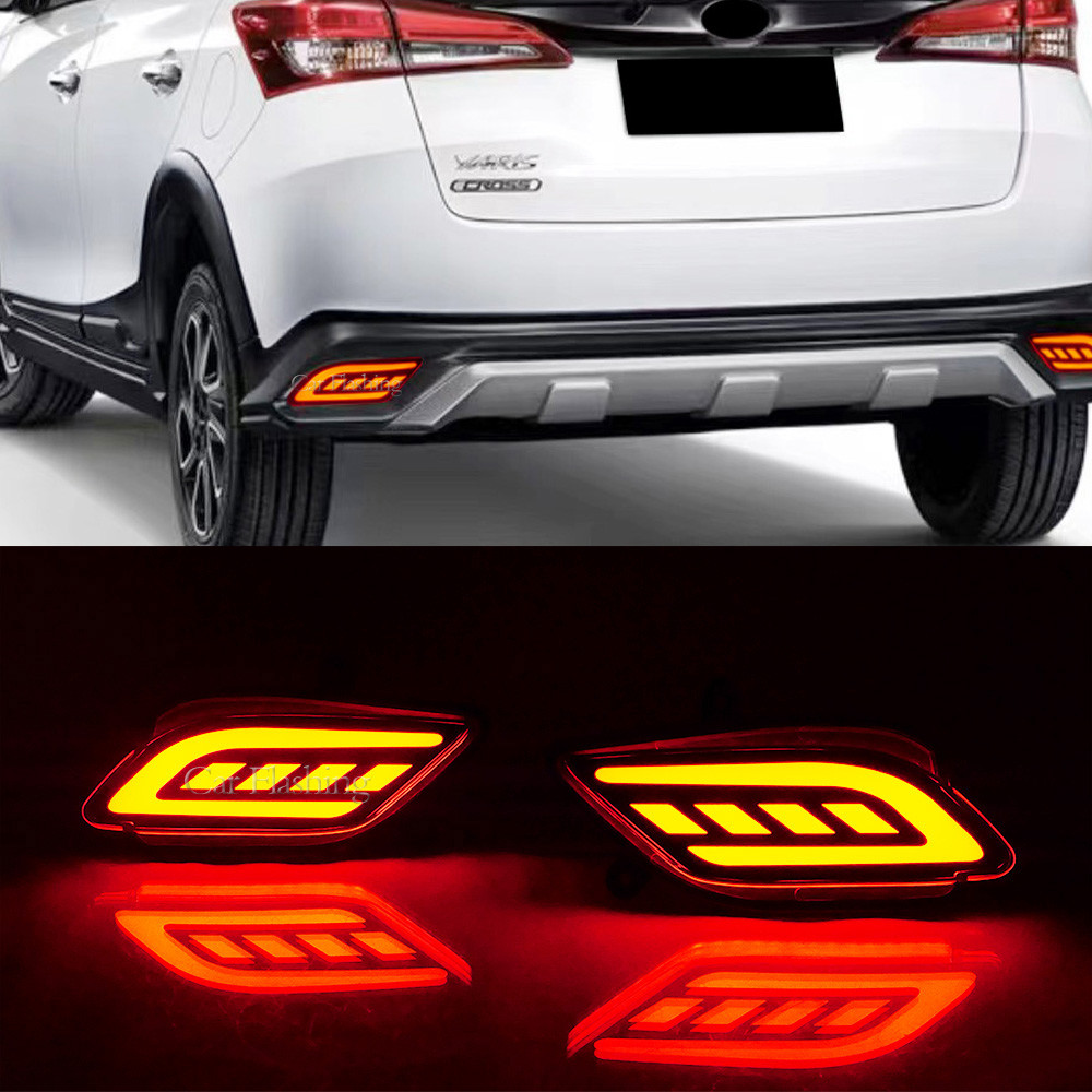 Car LED Rear Bumper Light For Toyota Yaris hatchback 2017 2018 2019 ...