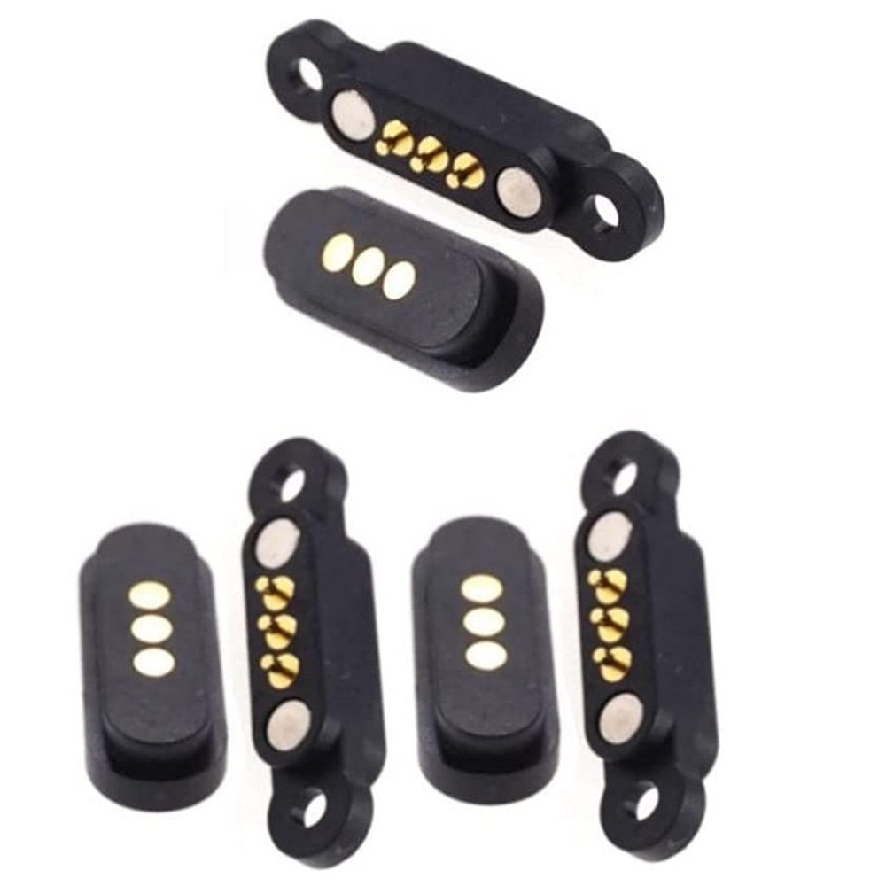 ♨3 Pairs Spring Loaded Magnetic Pogo Pin Connector 3 Positions Magnets ...