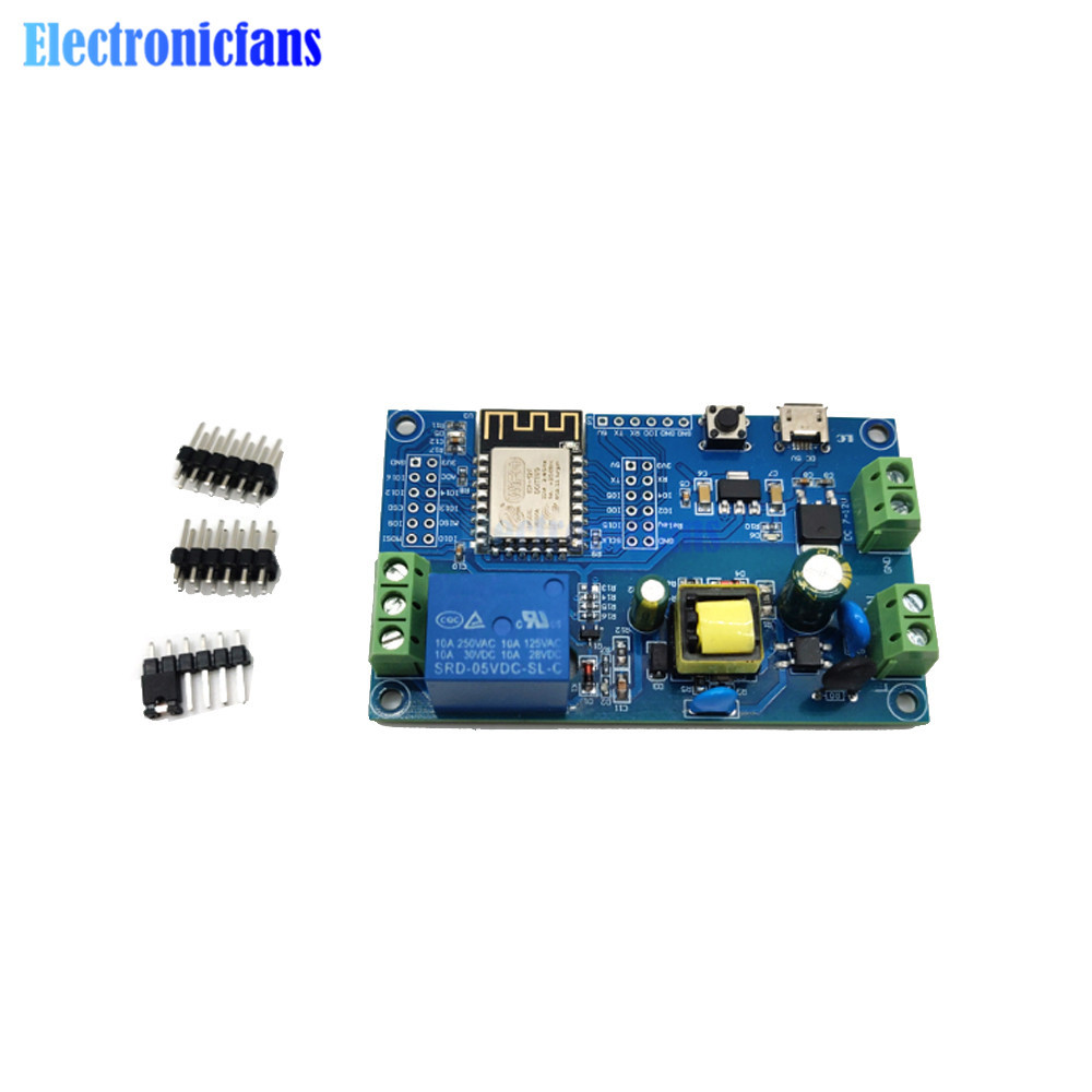 ۩ESP8266 WiFi Single Channel Relay Module AC90-250V DC7-12V USB 5V ESP ...