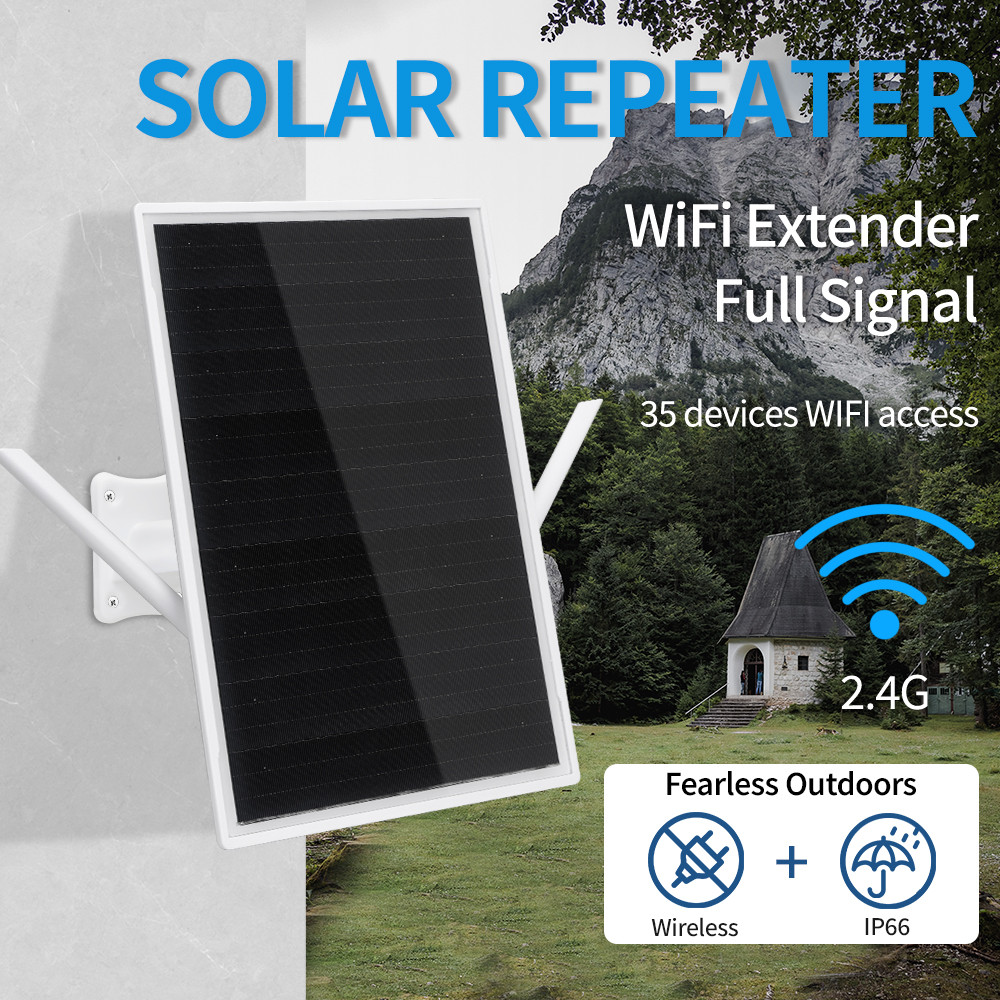 5V Solar Powerd WiFi Range Extender Built-in 18650 Battery WiFi ...