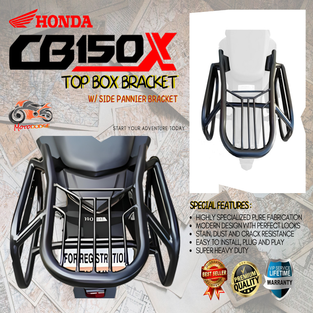 HONDA CB150x - MOTODODGE SUPER HEAVY DUTY TOP BOX BRACKET w/ SIDE ...