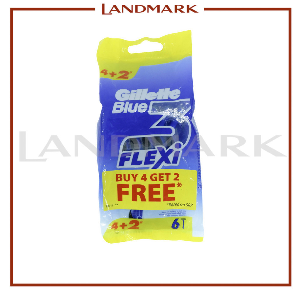 Gillette Blue III Flexi Disposable Razor 4+2 Pack | Shopee Philippines