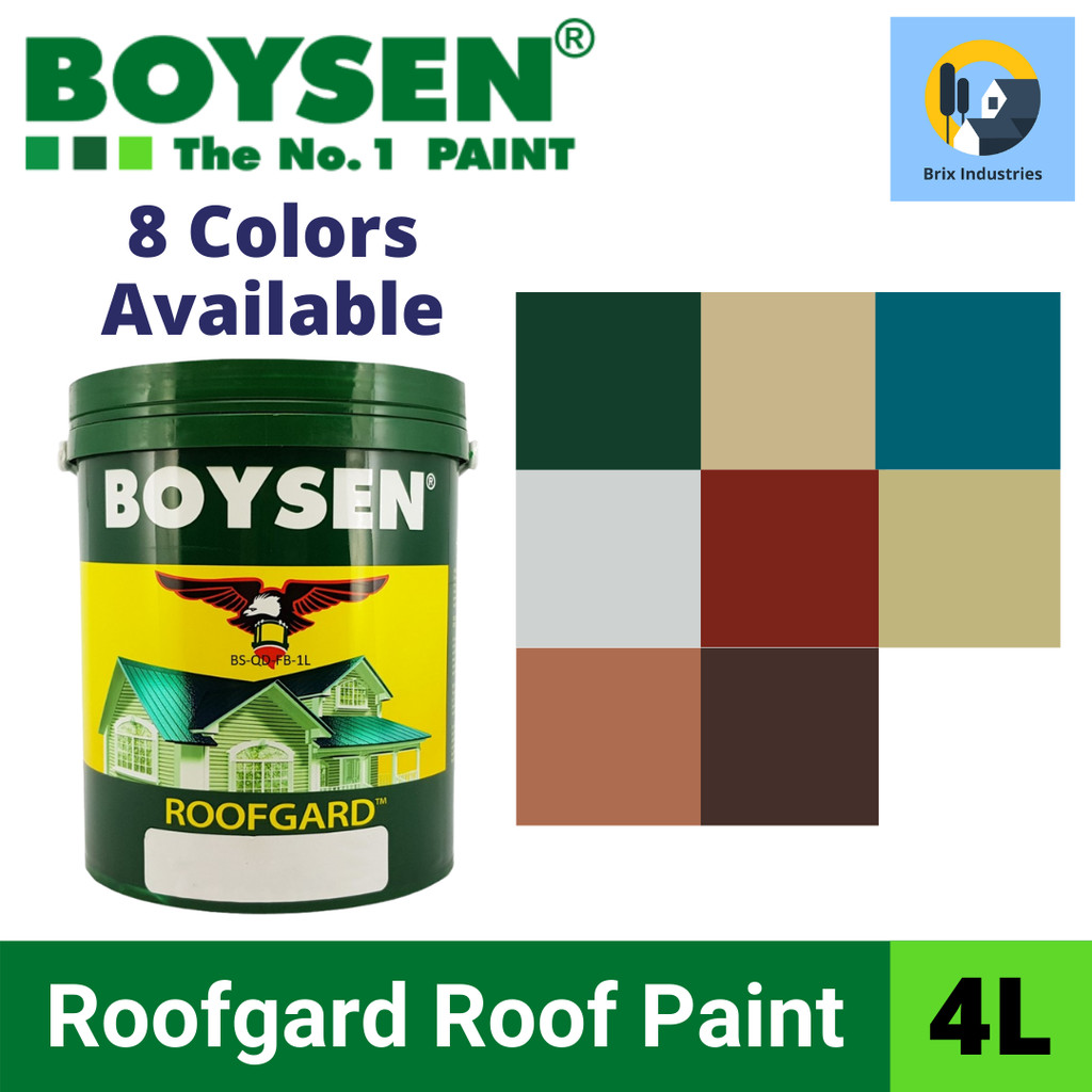 Boysen Roofgard 4 Liters (Gallon) Gloss Acrylic Water-Based Roof Paint ...