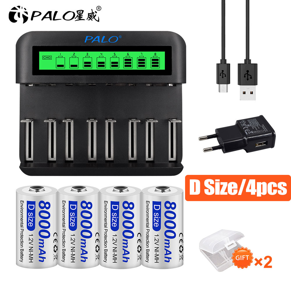 ⓛPALO 1.2V D Size rechargeable battery 8000mah NI-MH R20 D cell ... ⓛPALO 1.2V D Size rechargeable battery 8000mah NI-MH R20 D cell ...
