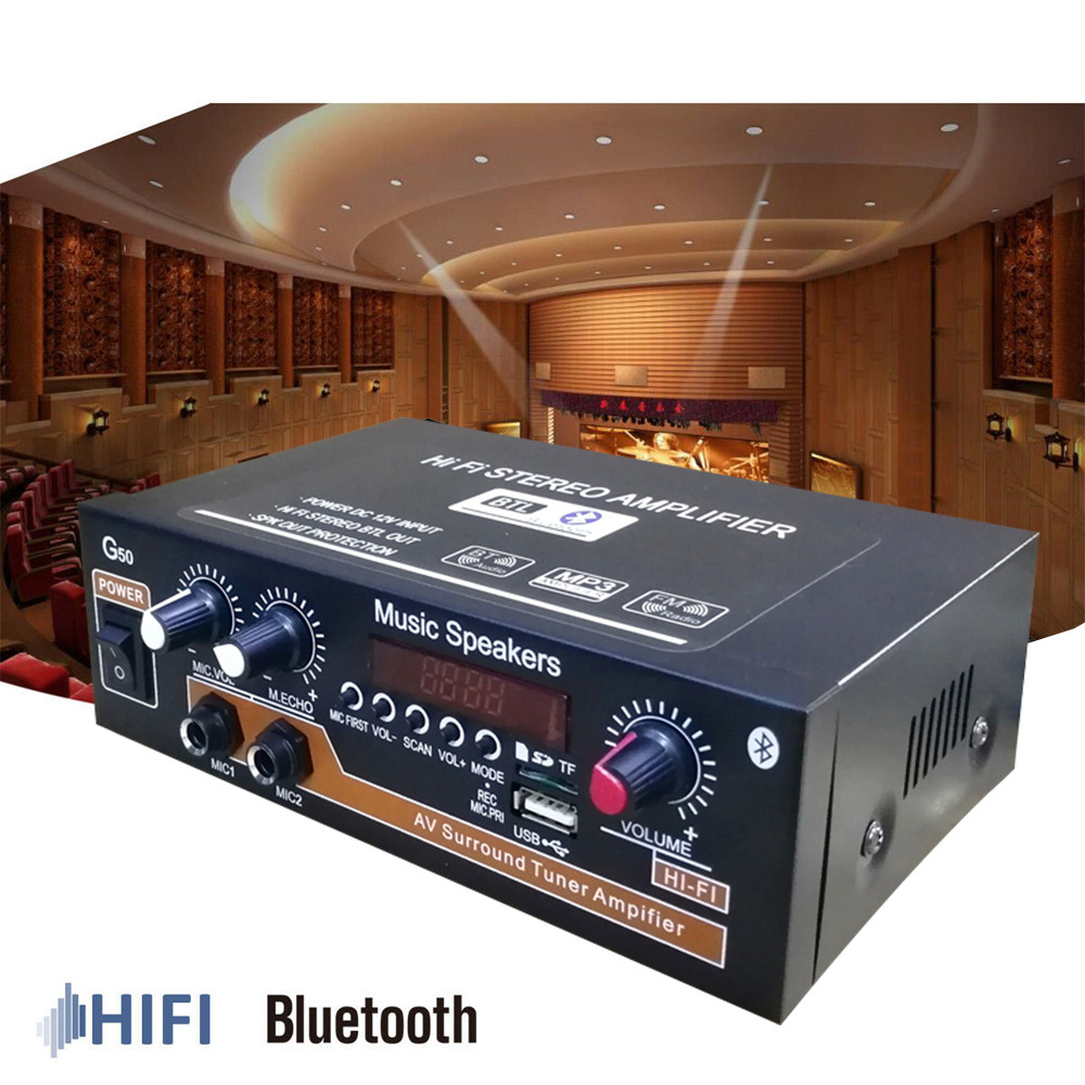 ۞20W+20W HIFI 2CH Audio Power Amplifier 110/220V Sound System Audio ...