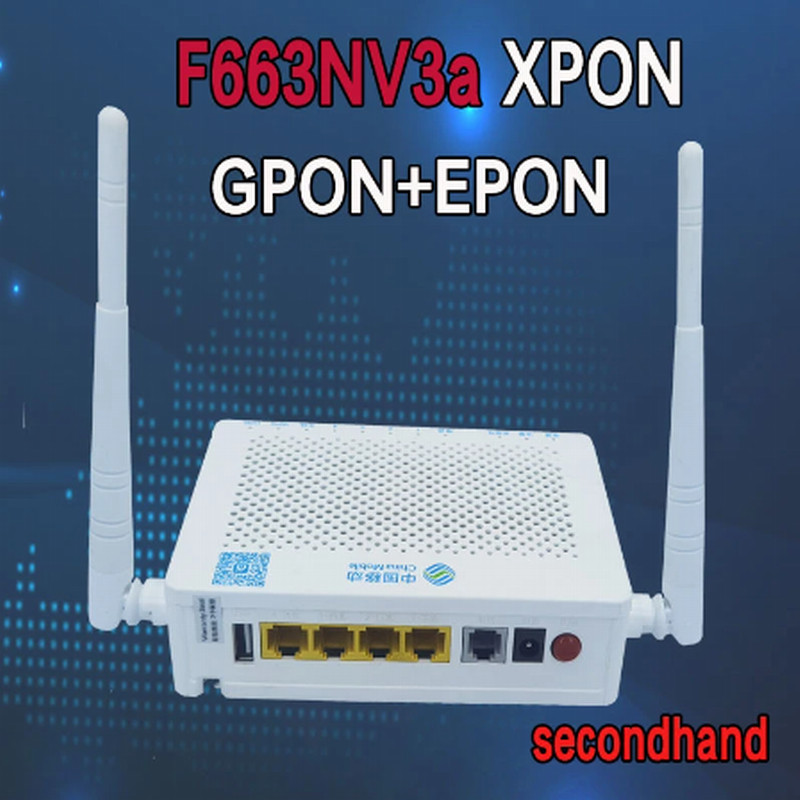 Original GPON EPON ONU F663NV3A 1GE+3FE+1TEL+1USB+WiFi English version Fiber XPON Second-hand ...