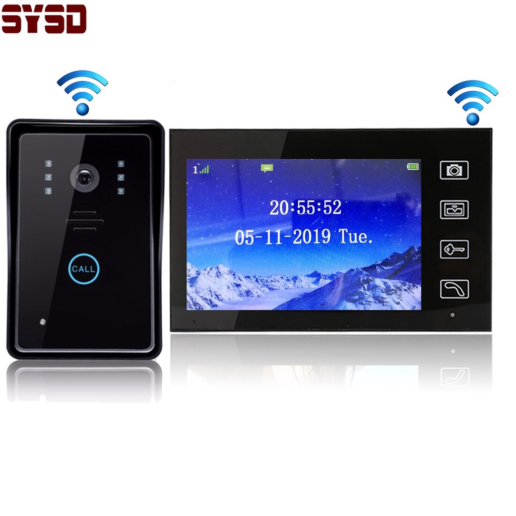SYSD 7 Inch Wireless Video Doorbell Intercom with Camera Waterproof ...