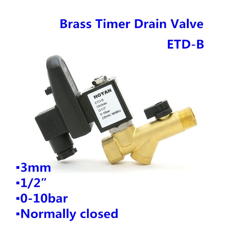 2 Way Normal Close Pneumatic Timer Drain Solenoid Valve ETD-B 0-16bar ...
