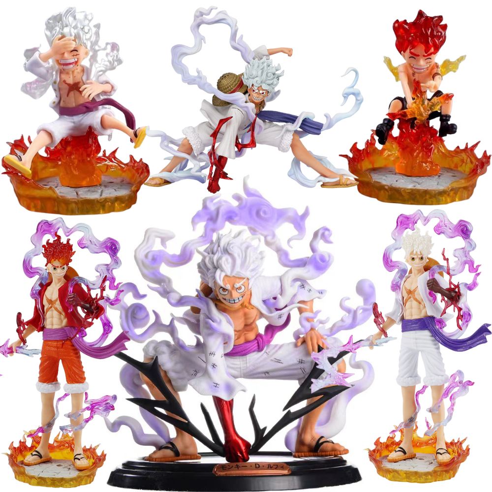 New 19cm One Piece Luffy Gear 5 Anime Figure Sun God Nikka PVC Action ...