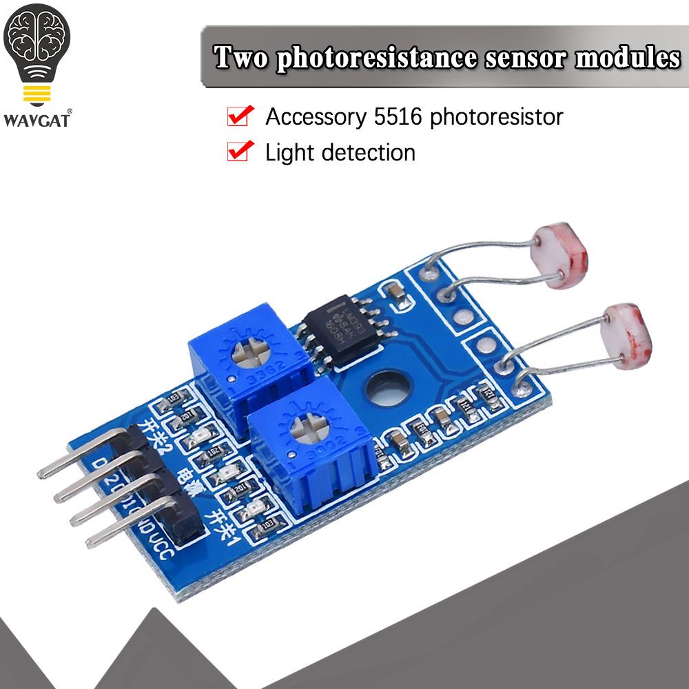 2 Channel Photosensor Module Photosensitive Resistor Light Detection ...