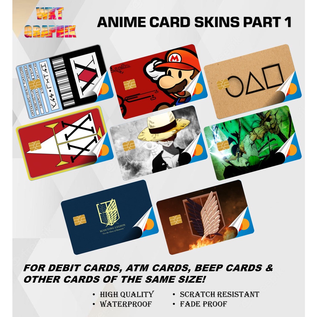☍Anime / Cartoon Full Card Skins for Debit Cards Part 1 (BDO, BPI ...