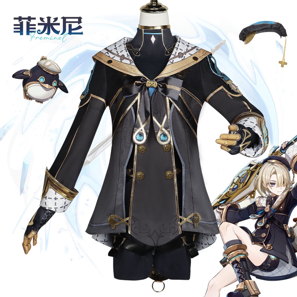 Genshin Impact Freminet Cosplay costume and Freminet wig,Freminet shoes ...