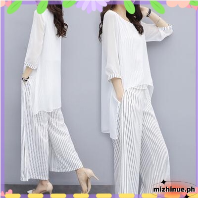 SUHA Korean Summer Beach Outfit Casual Attire Coordinates Square Pants ...